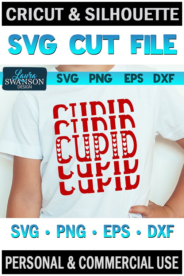Cupid Stacked SVG | Valentine's Day Mirrored SVG