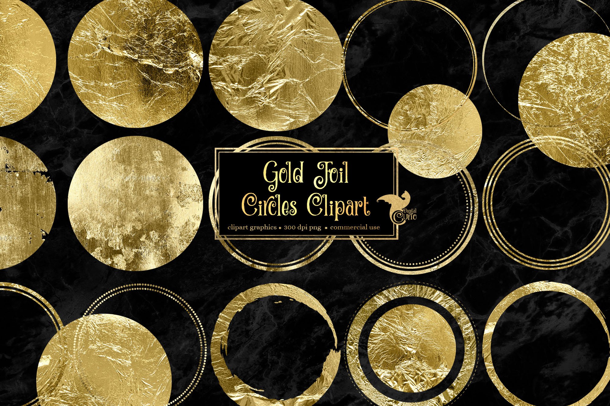 Gold Foil Circles Clipart