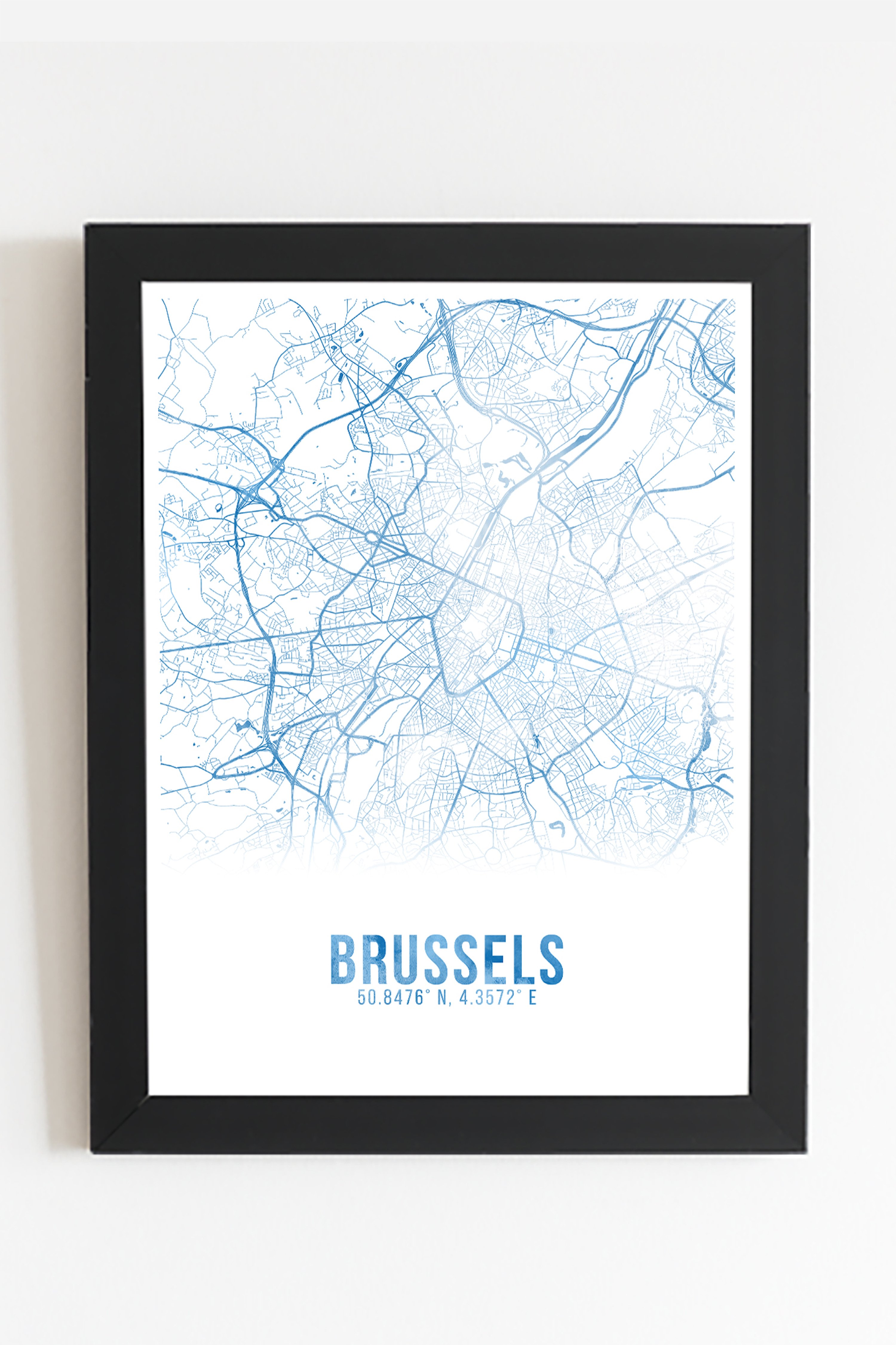 Brussels Watercolor City Map Poster