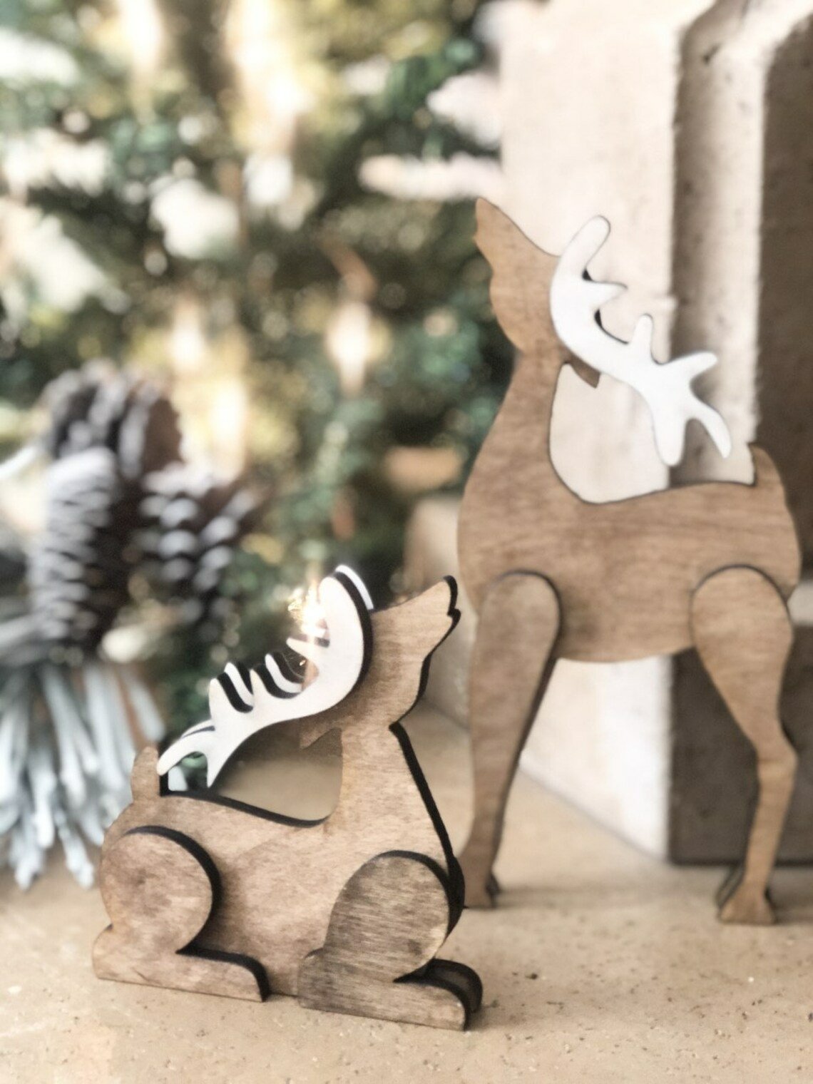 Laser Standing Deer Set of 2