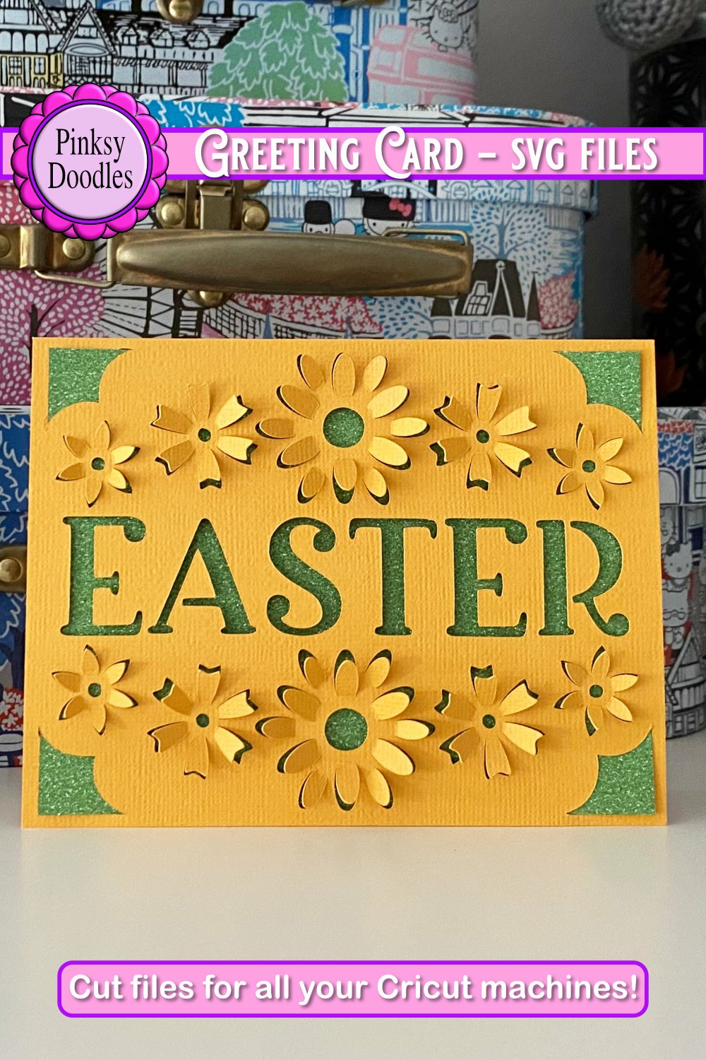 Easter paper cut card svg cut files and envelope