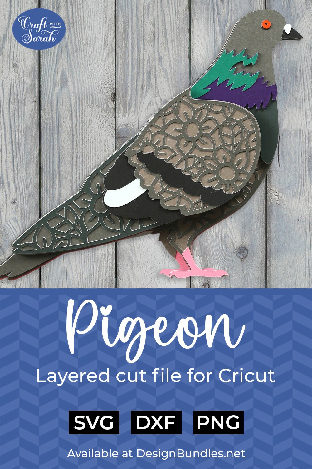 Pigeon SVG | Layered Rock Pigeon Cutting File