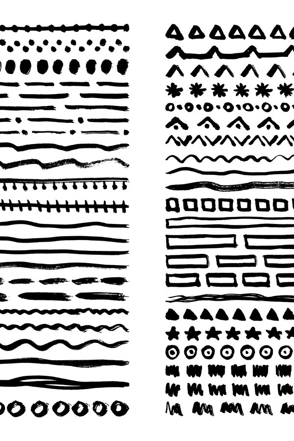 Grunge sketch lines. Drawing line, abstract dividers and ink