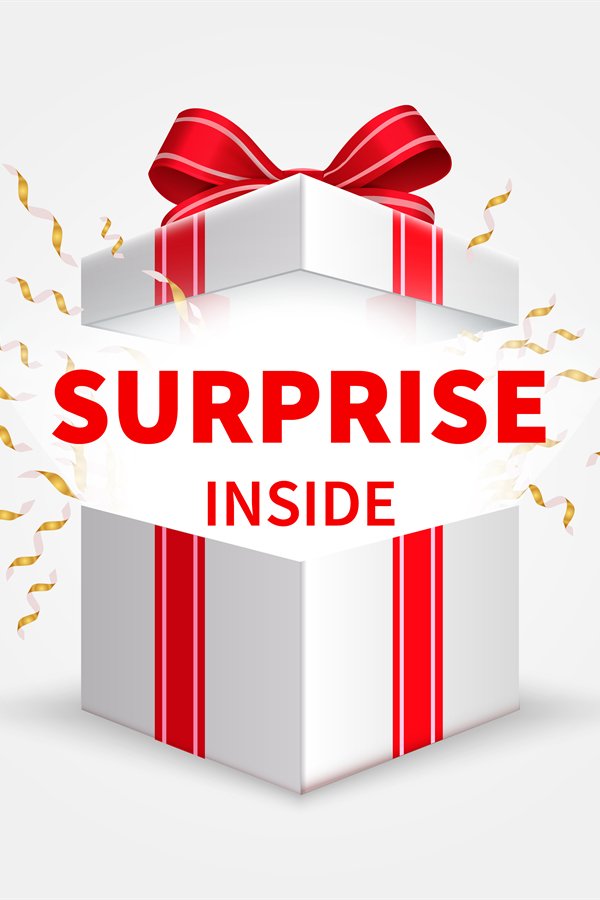 Gift box with ribbon. Opening white box. Birthday surprise a