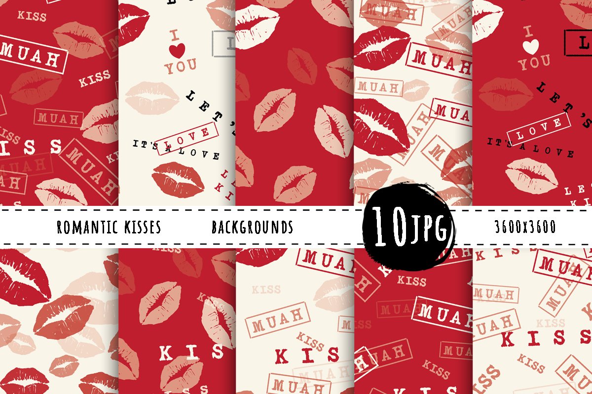 It's a love. Romantic kisses backgrounds