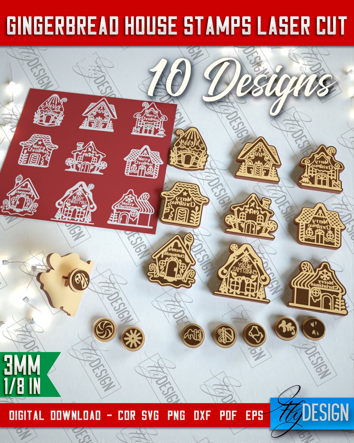 Gingerbread Houses Stamps Bundle | Christmas Gift Tags