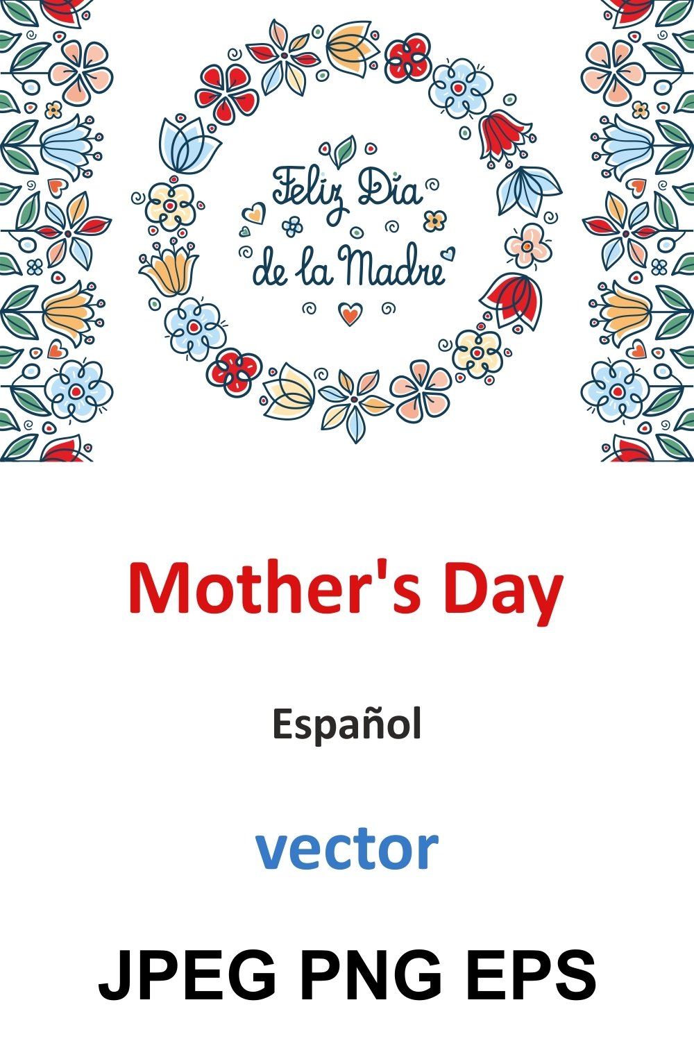 Feliz dia de la Madre Mother's day card on Spanish (1904760)