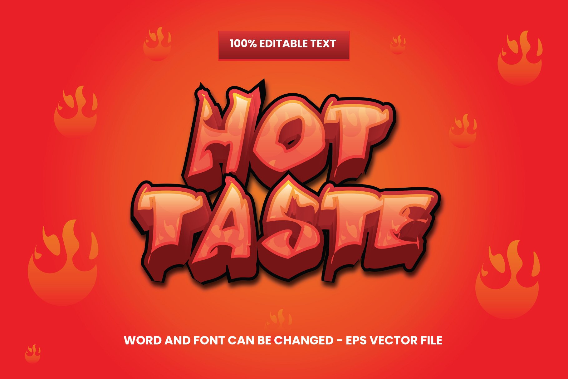 Hot Taste Editable Text Effect Vector Adobe Illustrator