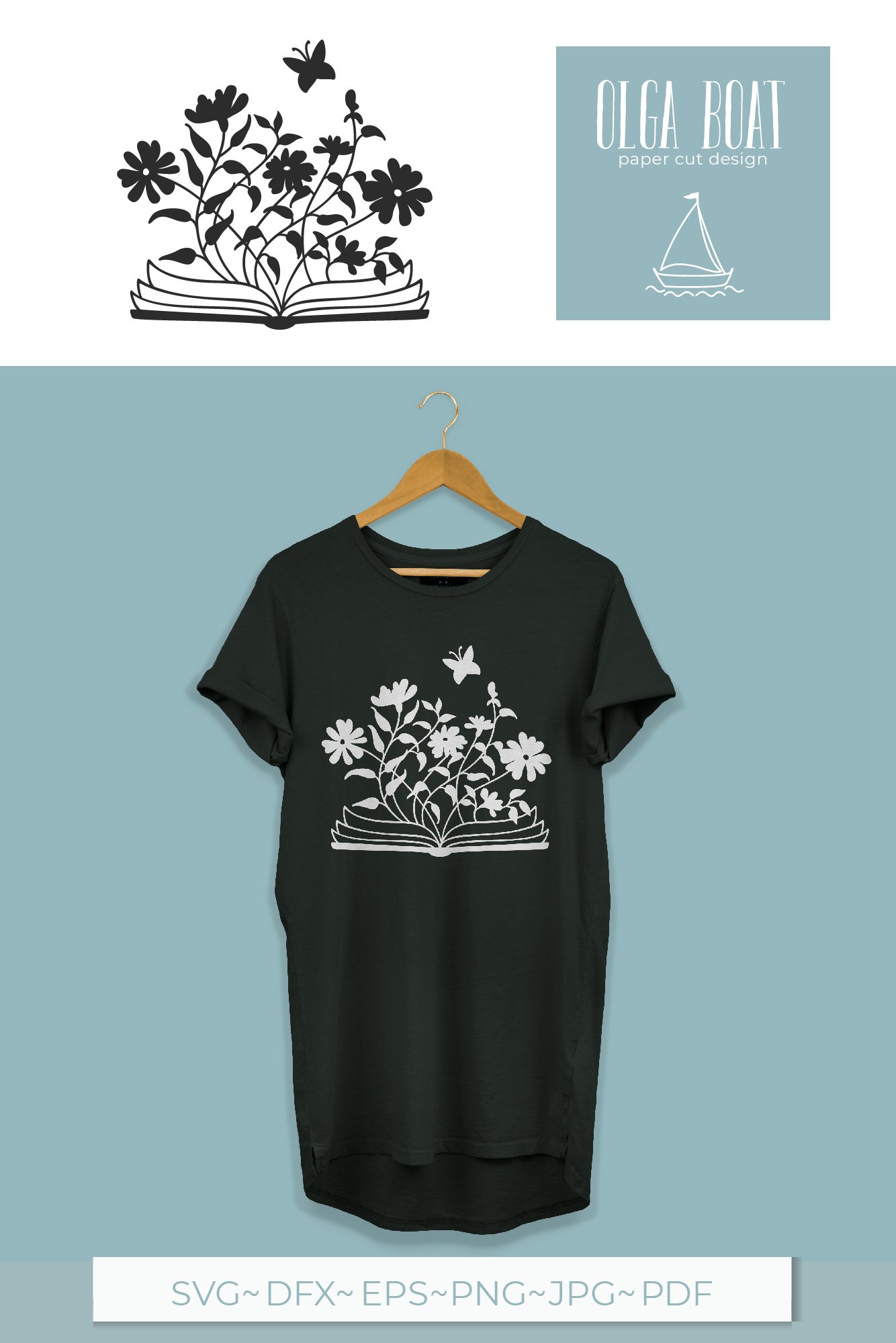 Open book svg. Book lover Paper cut design
