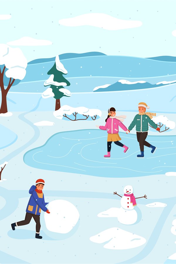 Winter outdoor activity. Snow games on fresh air, children f