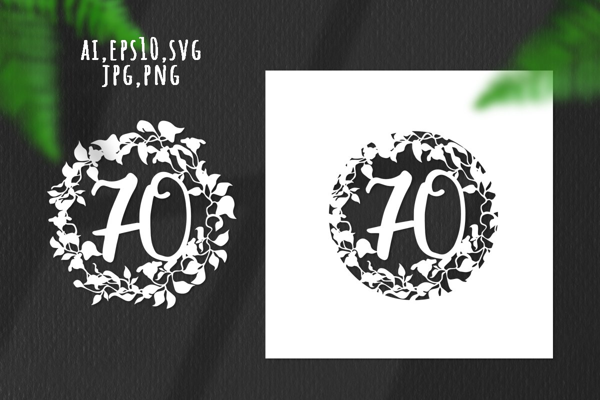 Anniversary 70. Basis design for paper cut/ card making