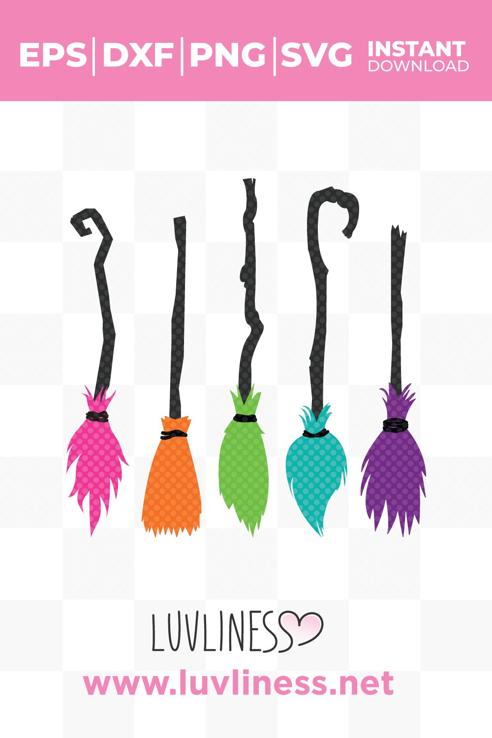 Halloween Witch Brooms SVG Bundle, 9 Designs, Frequent Flyer