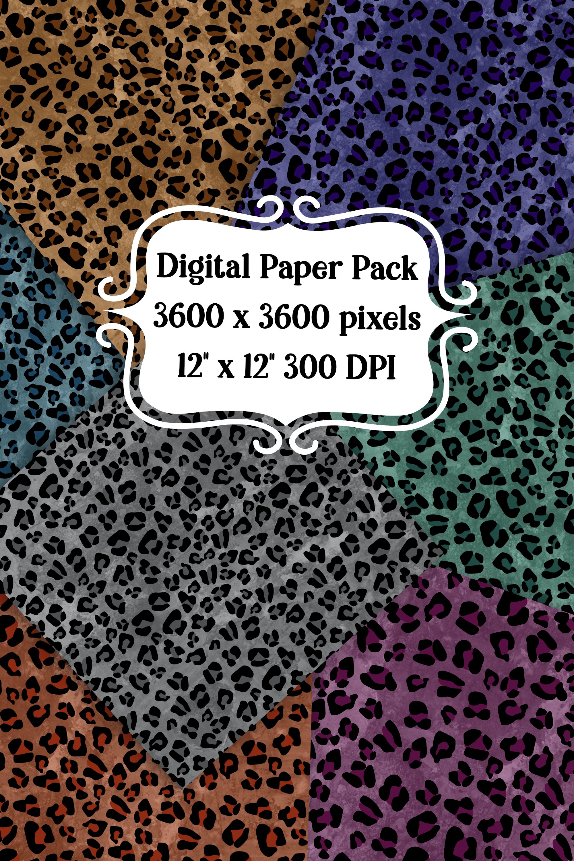 Textured Leopard Digital Paper | PNG Textures