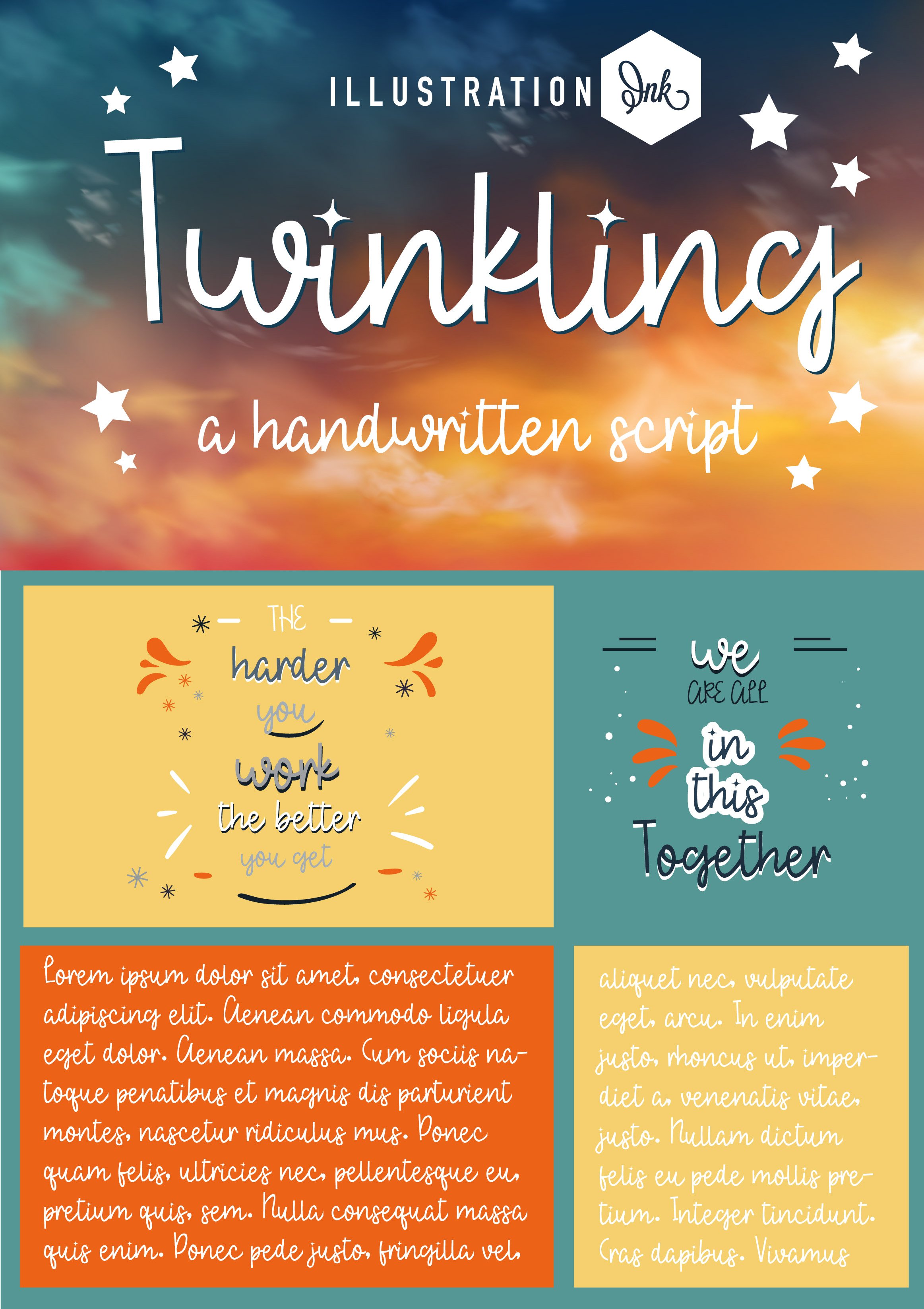 Handcrafted whimsical script