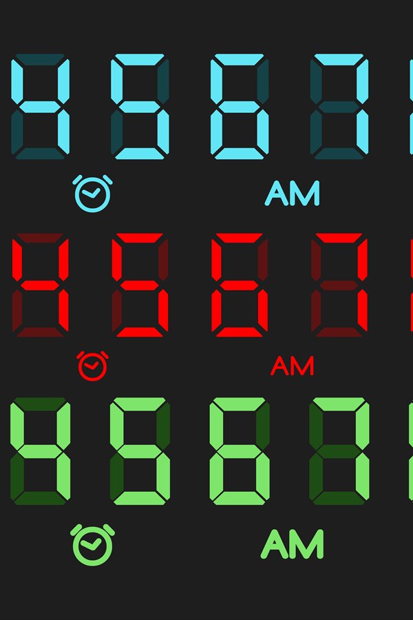 Color electronic calculator numbers