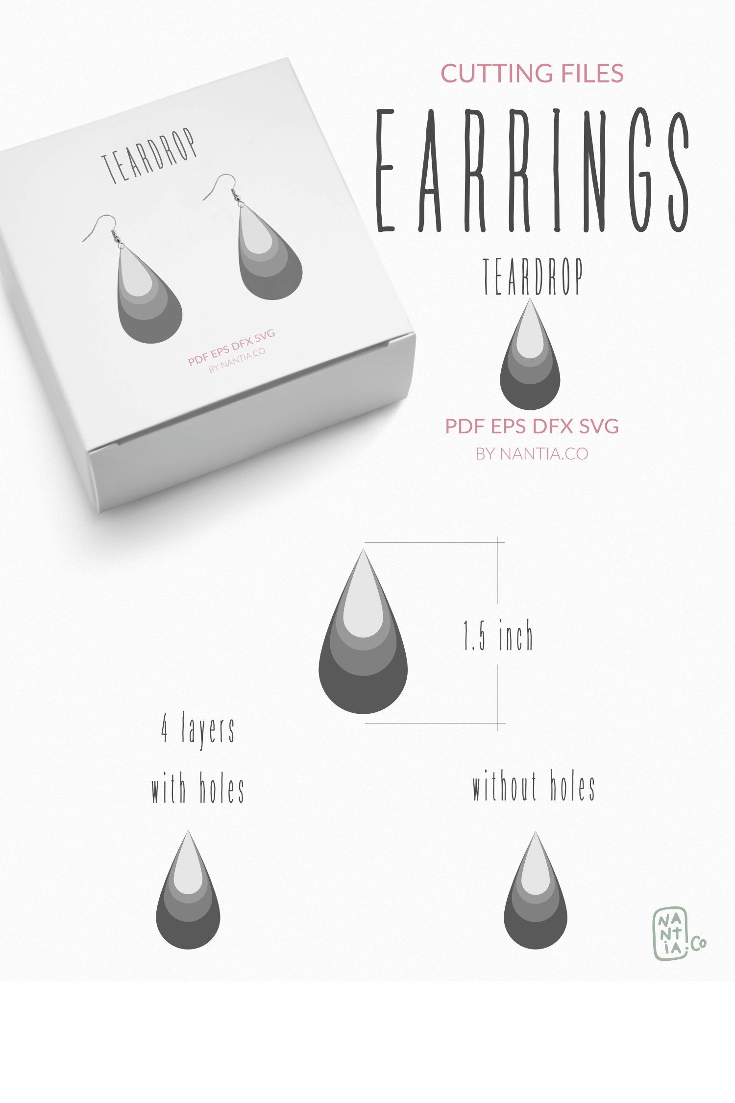 Earrings teardrop cutting files (666092)