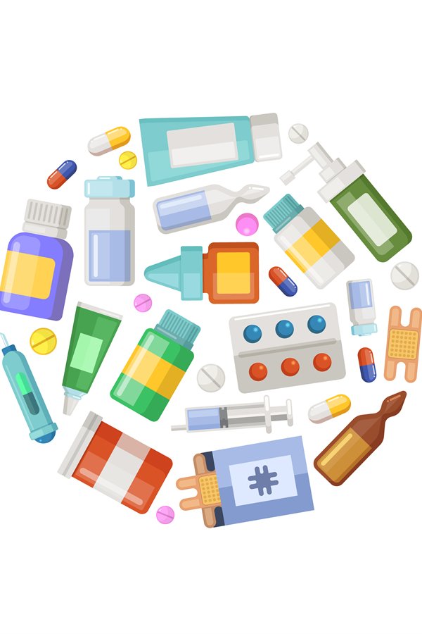 Vector pharmacy or medicines circle concept