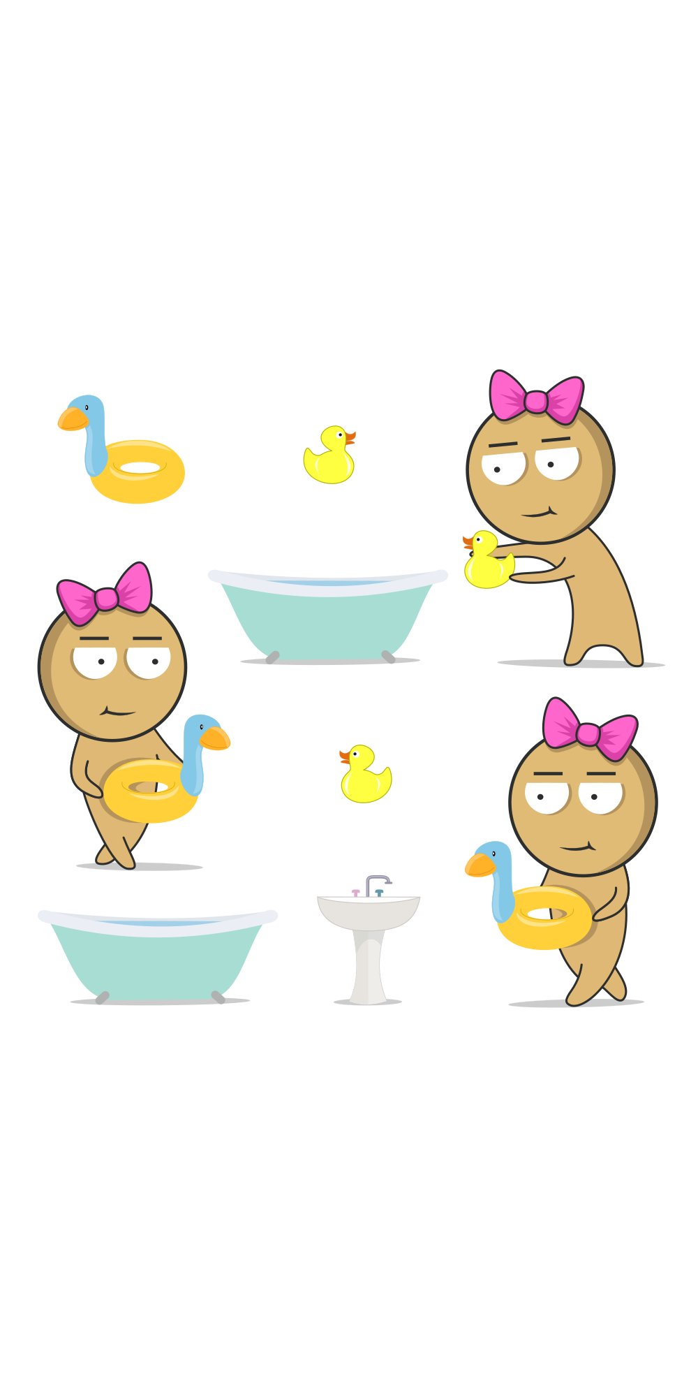 Bathroom clipart, Pampering , Spa girls clipart, Characters