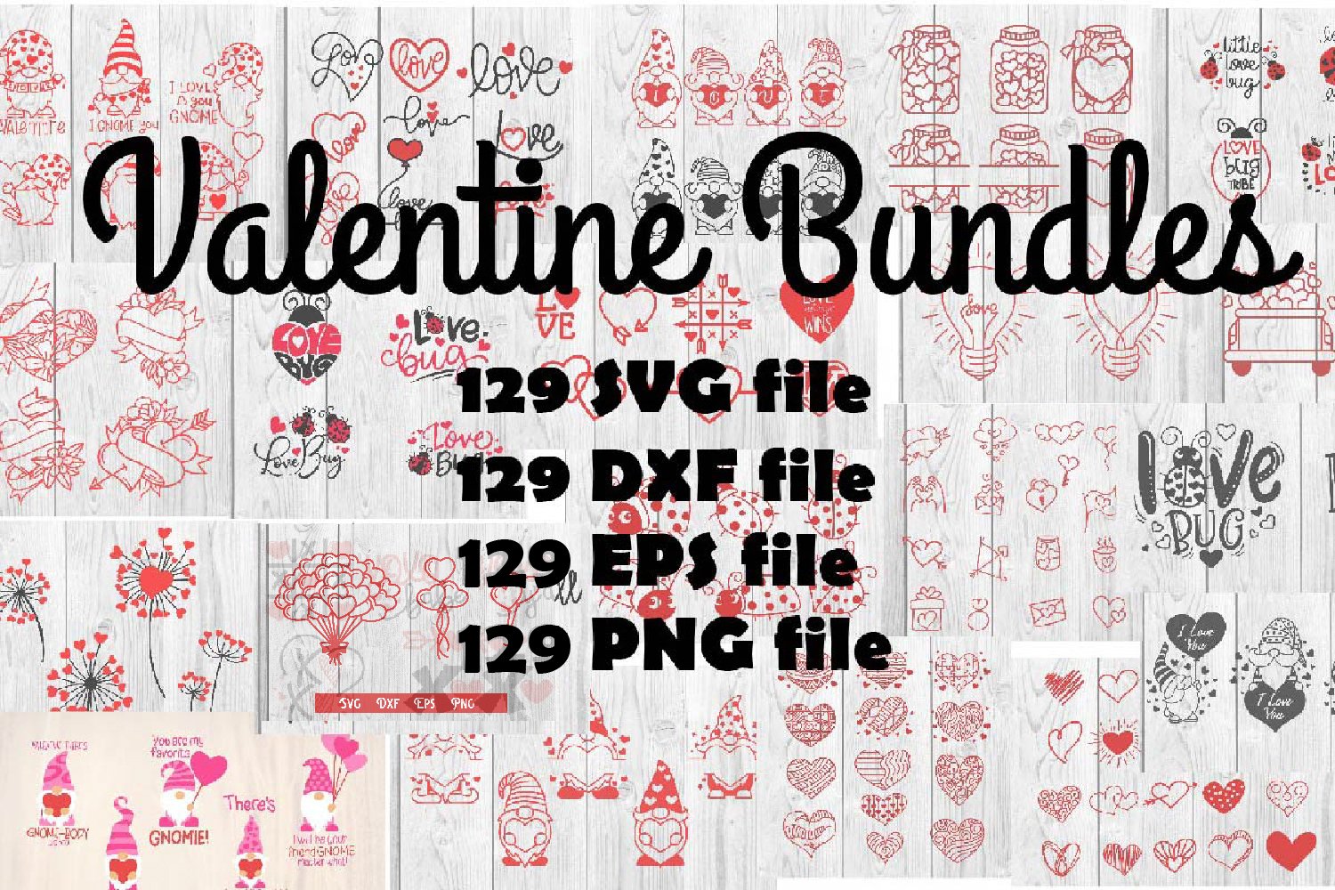 VALENTINE BUNDLES, gnomes, love bug, heart, etc (1164331)