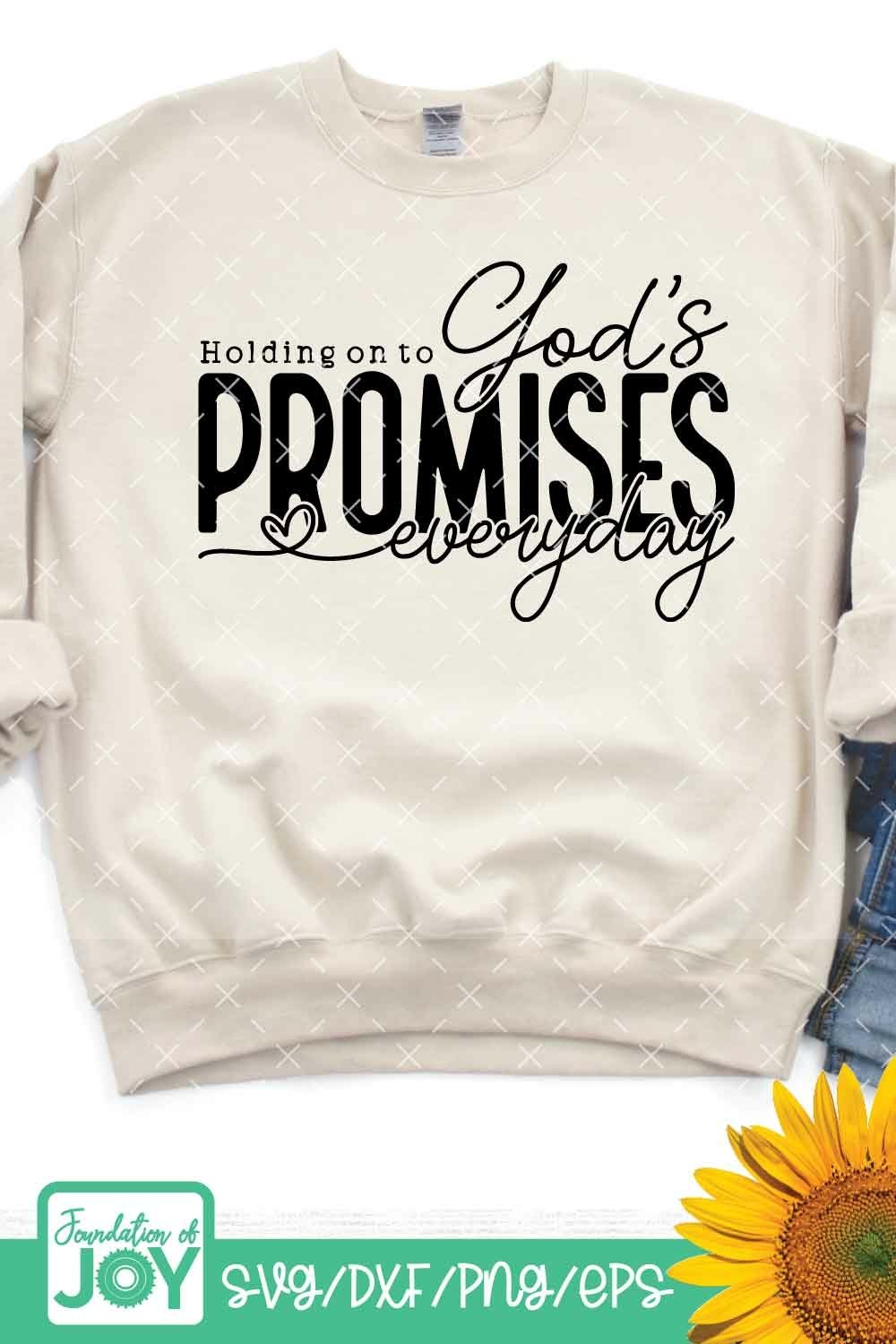 Holding on to God's promises everyday, Bible quote svg
