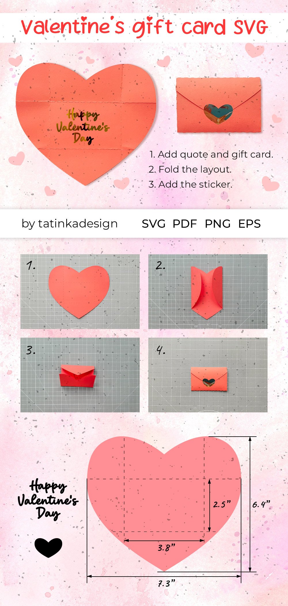 Valentines gift card template SVG | Gift card (2410398)
