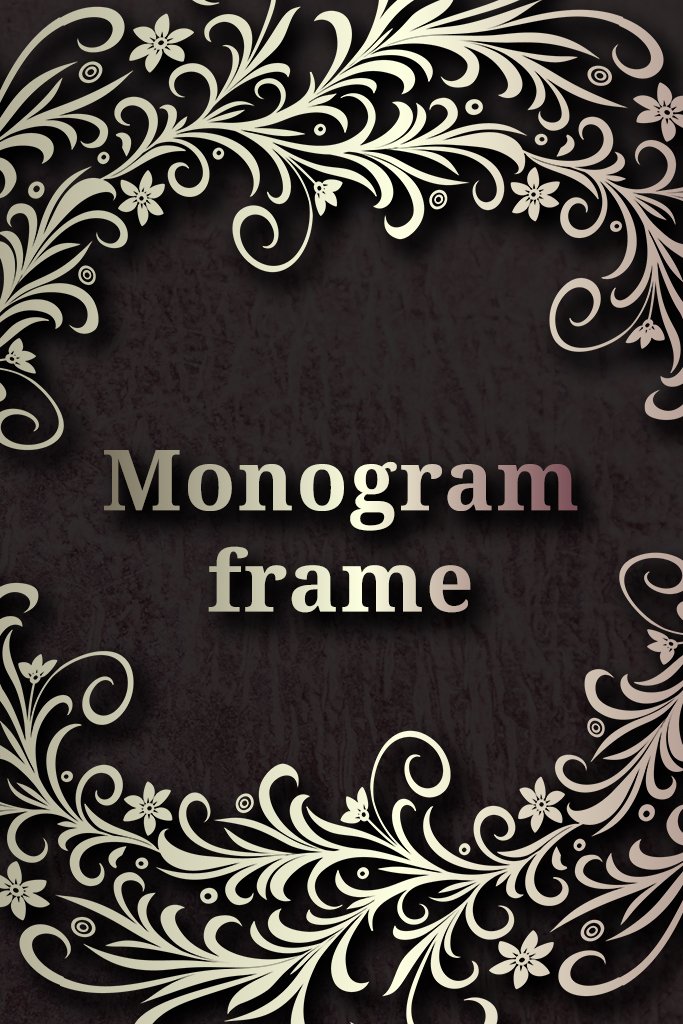 Monogram frame template. Vintage monogram design
