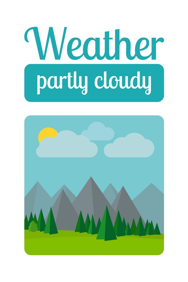 Partly cloudy weather illustration