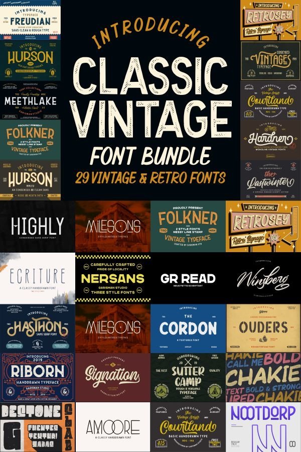 THE CLASSIC VINTAGE Font Bundles (1004780)