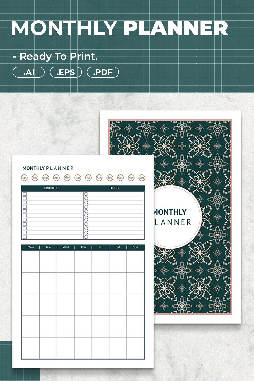 Monthly Planner | Printable Template (2481832)