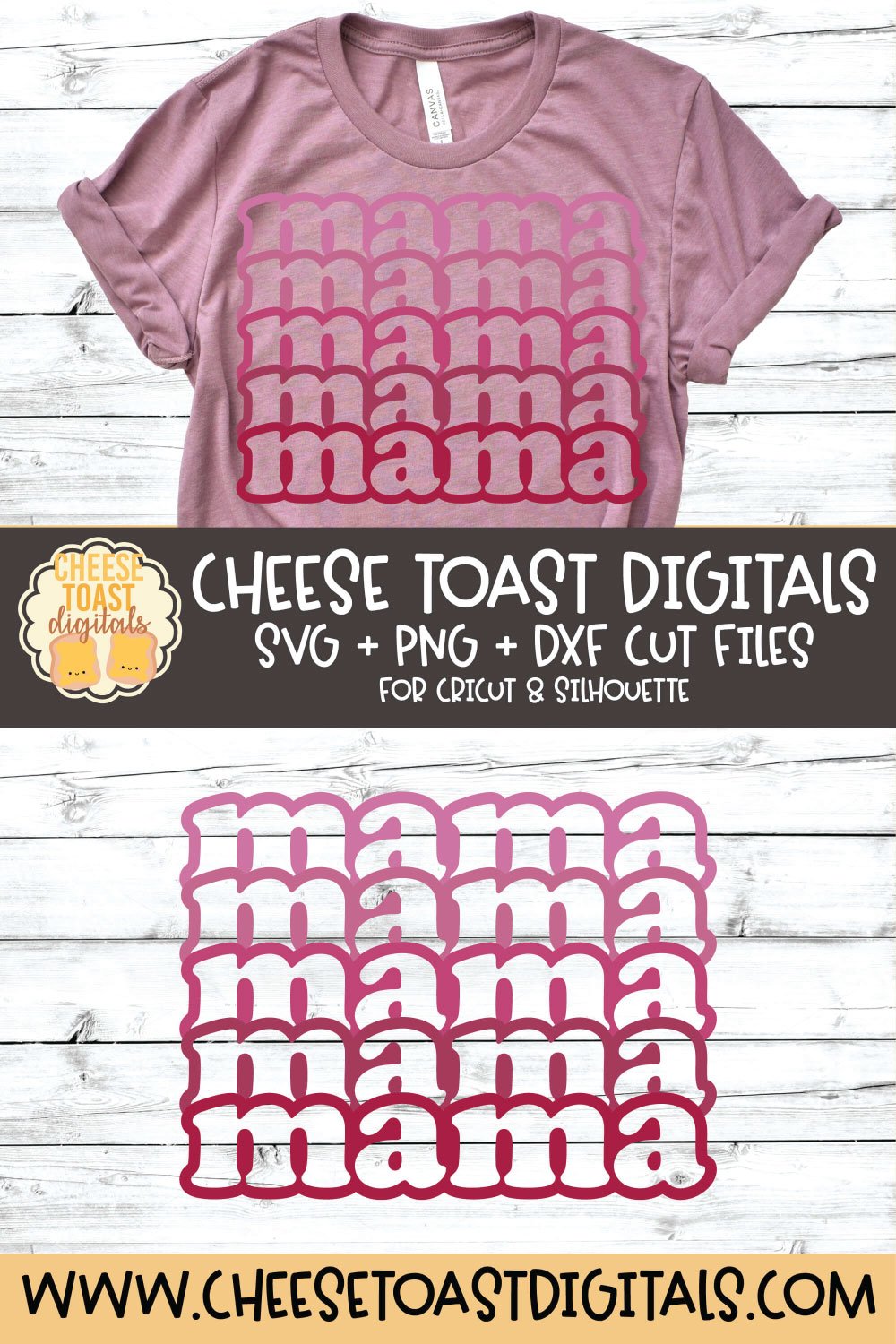 Mama - Mother's Day Stacked SVG PNG DXF Cut Files