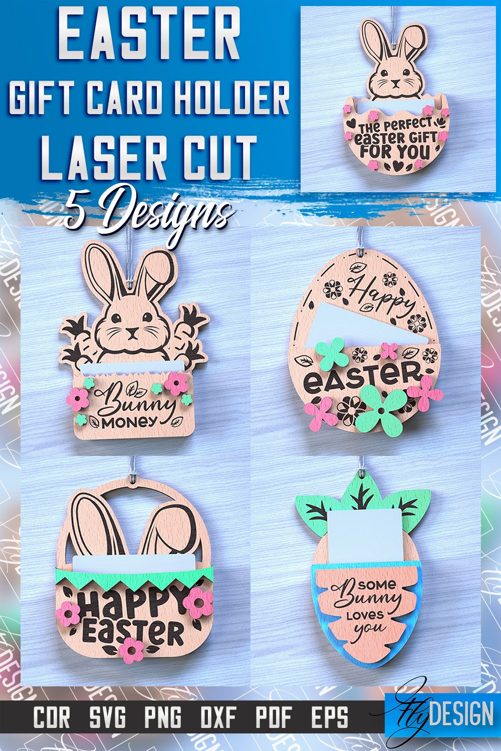 Easter Gift Card Holder Laser Cut | Happy Easter (3161820)