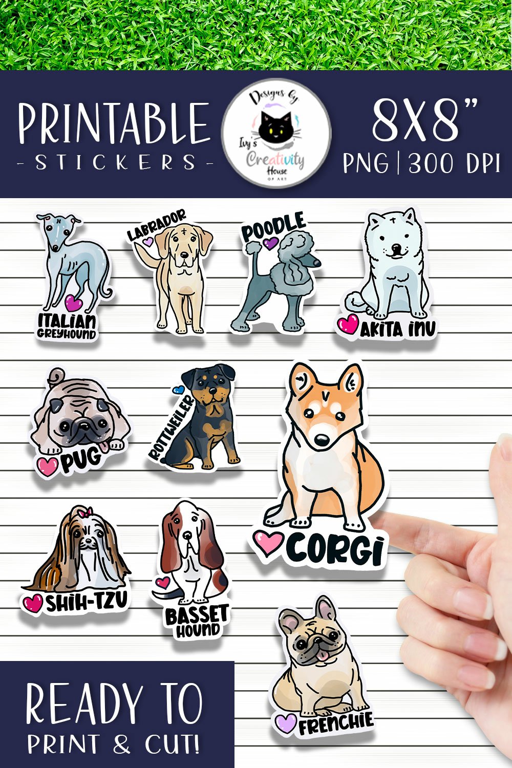 Cute Dog Sticker Pack | Kawaii Dog Breed Stickers