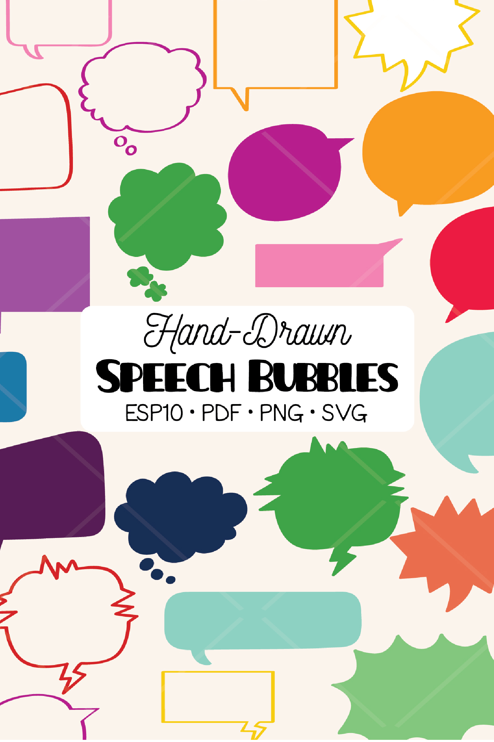 Color Speech Bubbles | Comic Book Talk, Thinking Cloud