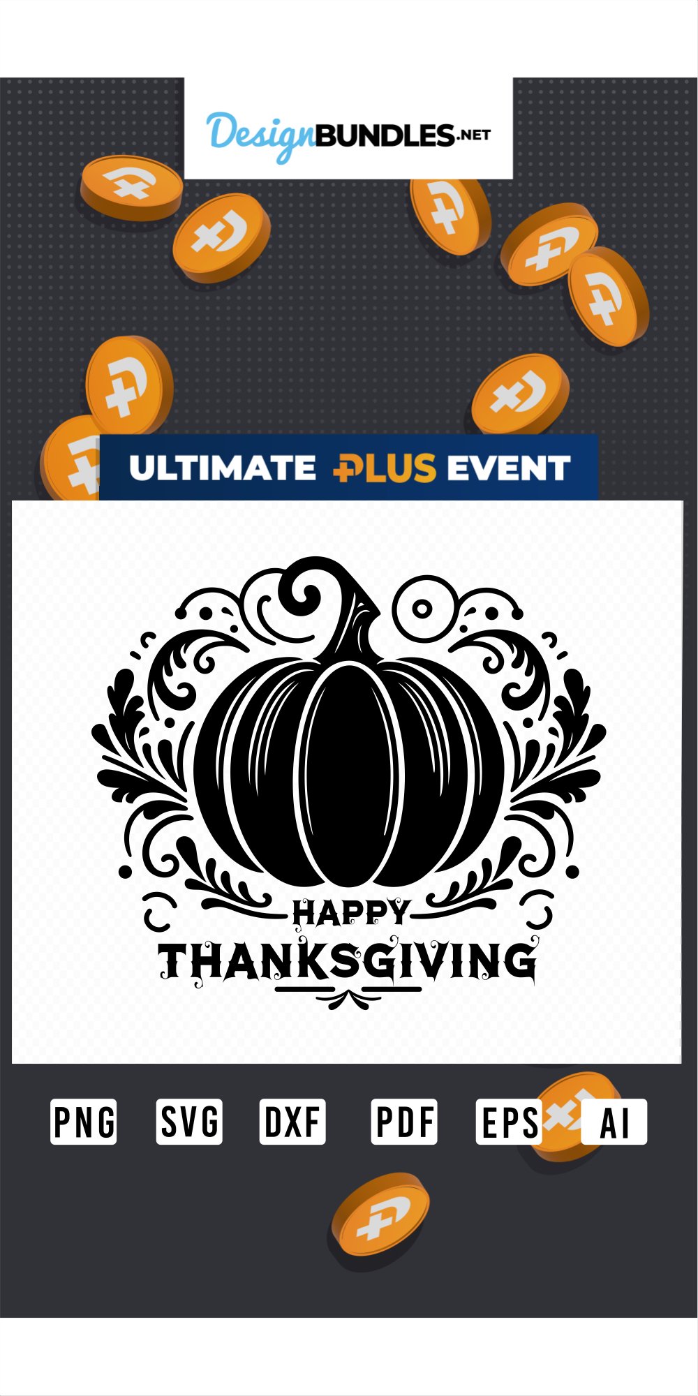 Happy Thanksgiving SVG, Fall Pumpkin SVG, Autumn SVG,