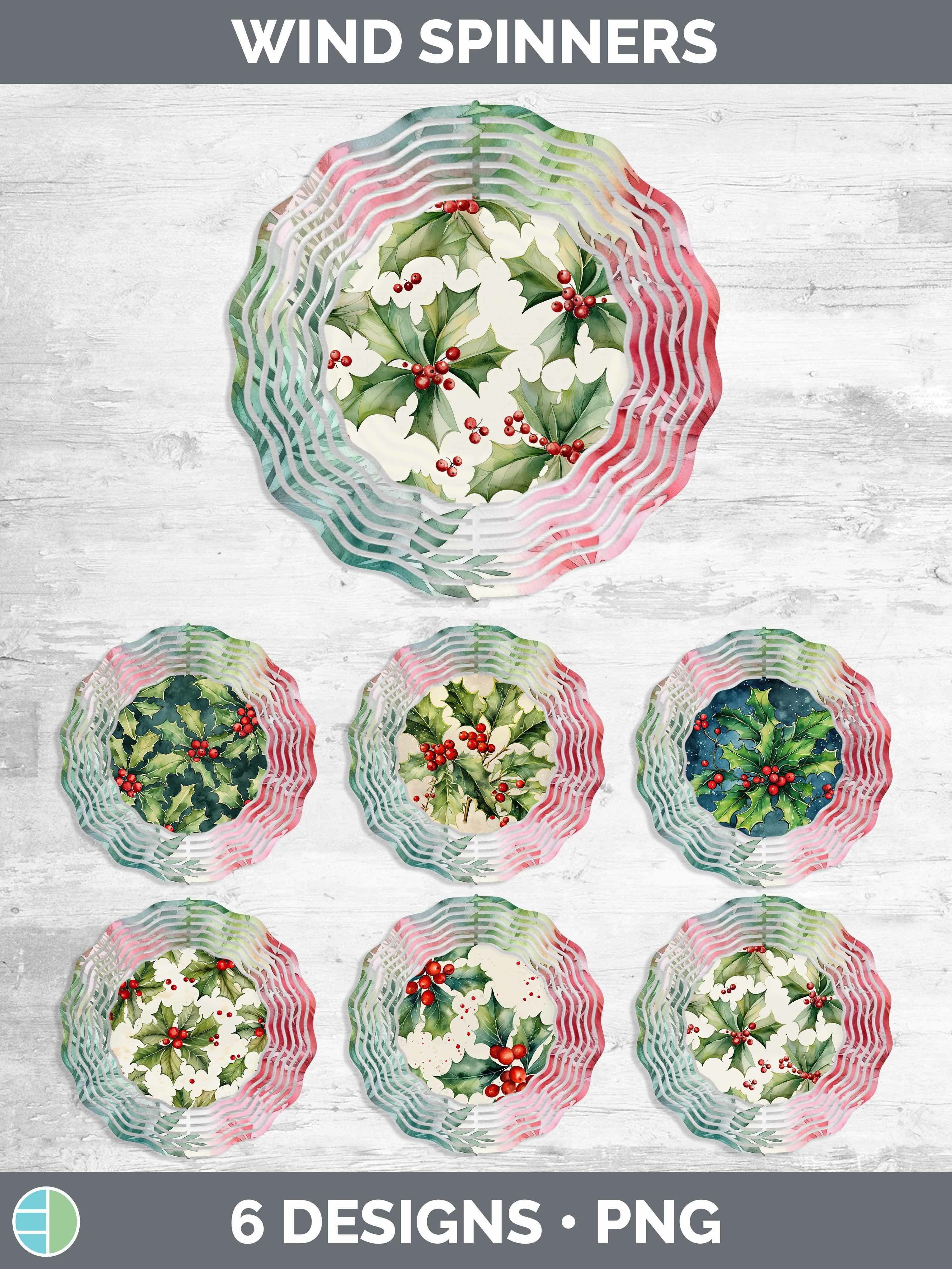 Christmas Holly Wind Spinner | Bundle Spinner Designs
