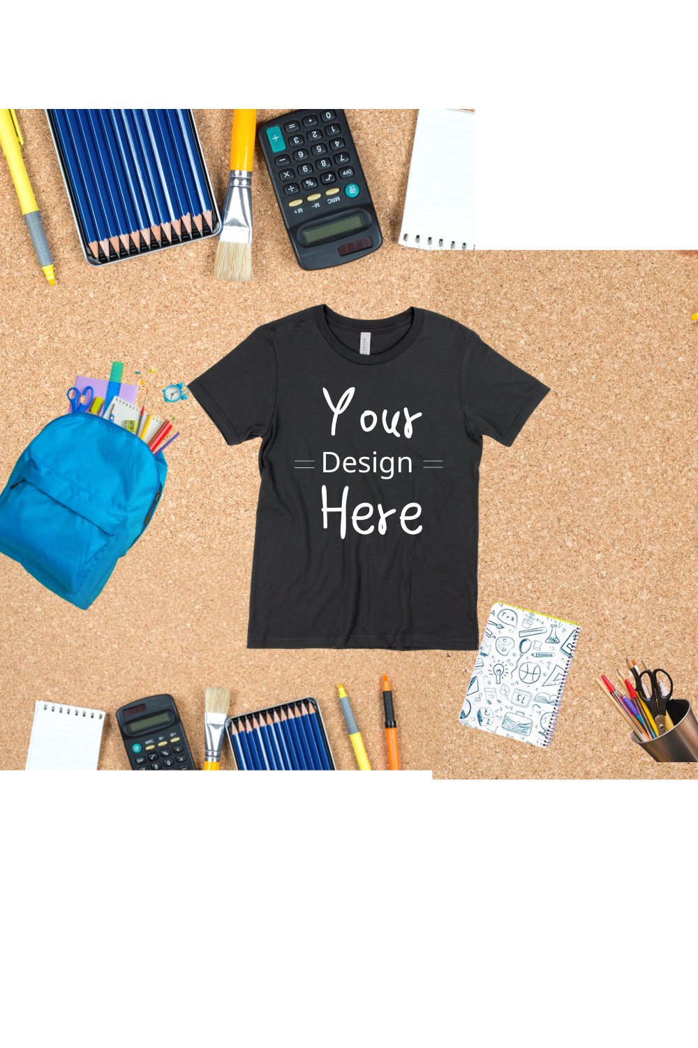 Back to School Black T-shirt Mockup (2023575)