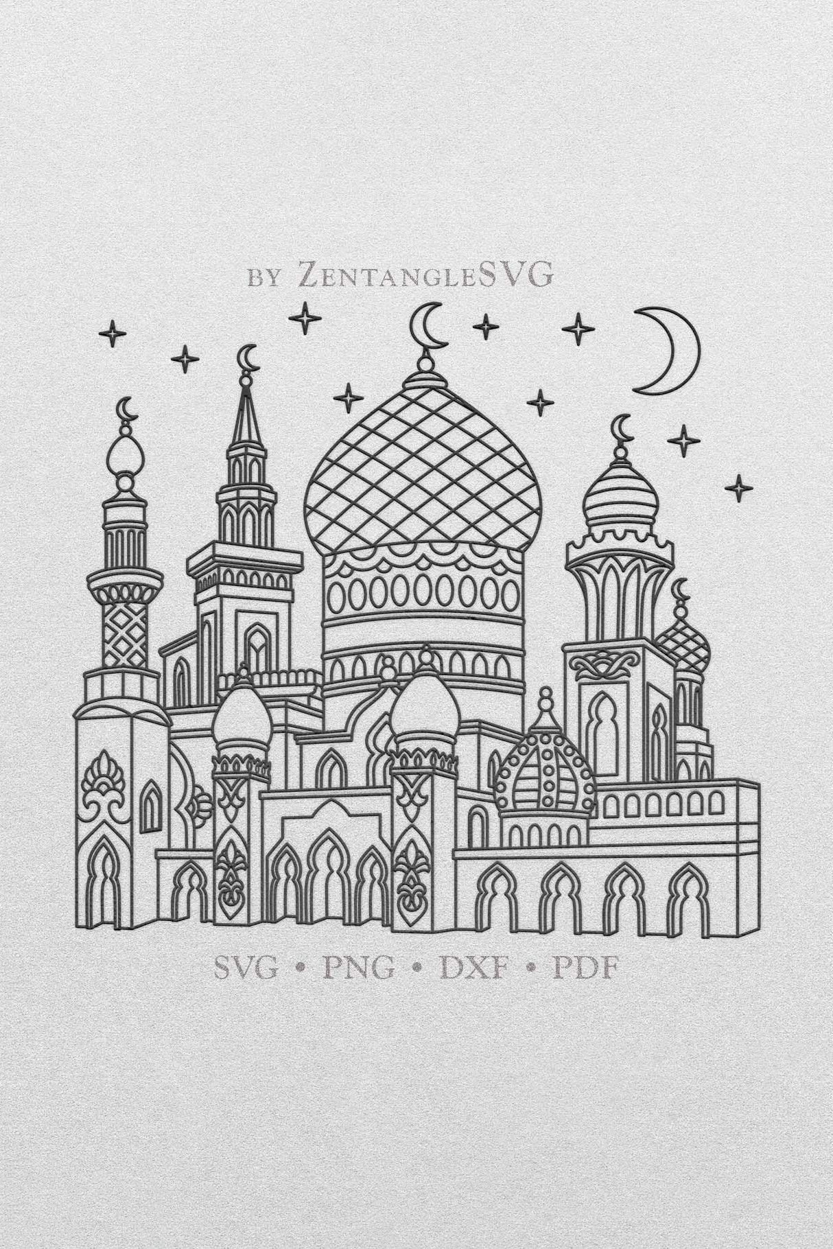 Arabic Mosque, Ramadan Kareem SVG DXF cut files, Mandala Art