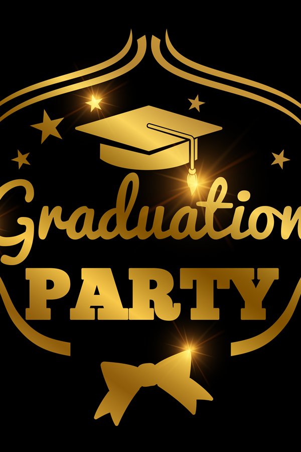 Shining golden graduation party banner background