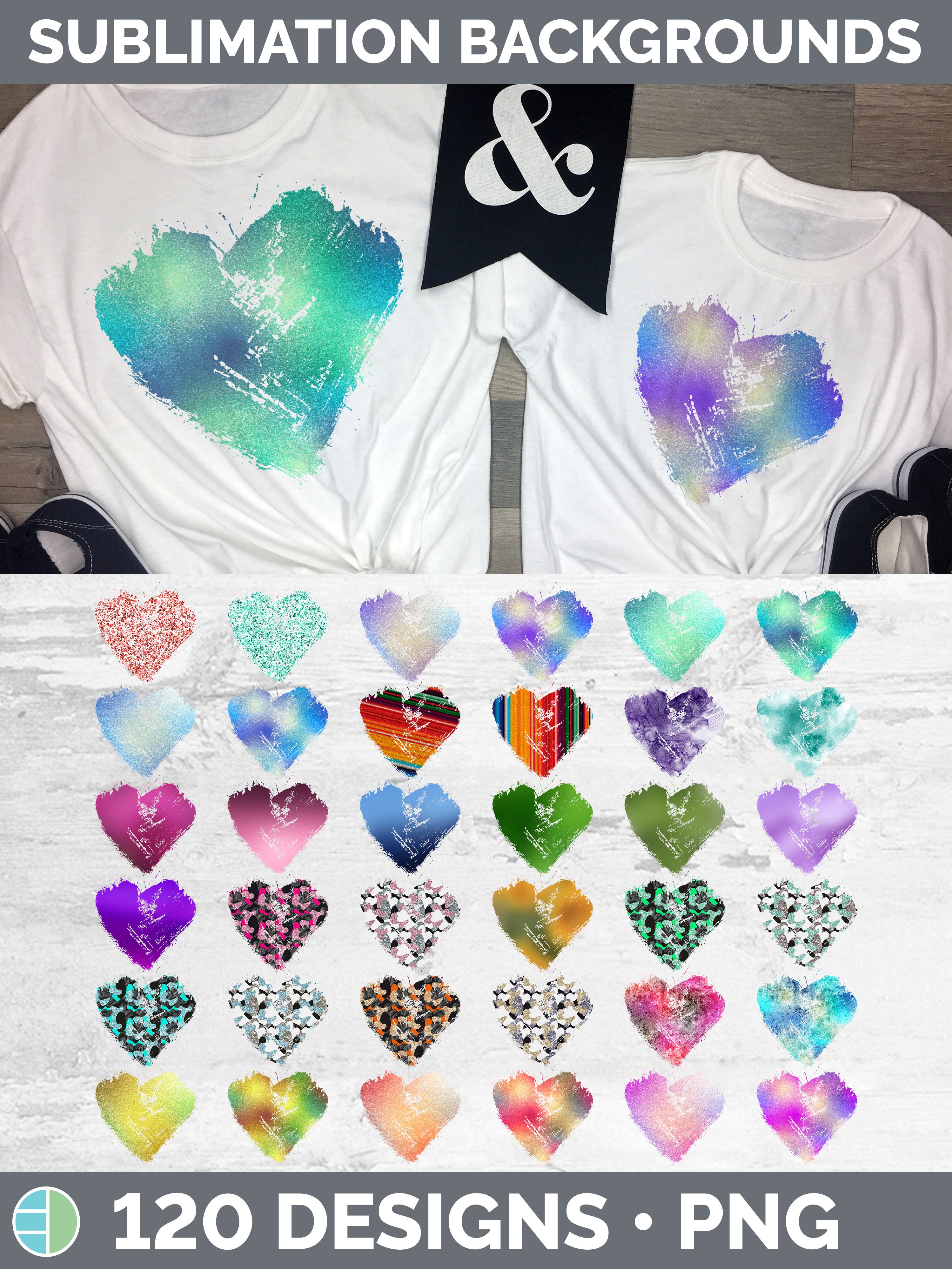 Distressed Heart Clipart | Mega Bundle Sublimation Designs