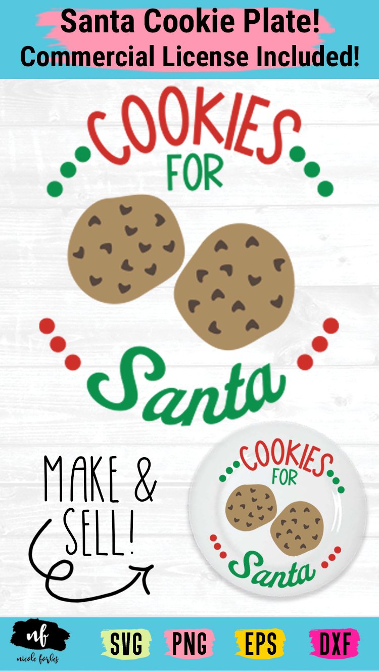 Santa's Cookie Plate Christmas SVG Cut File (942065)