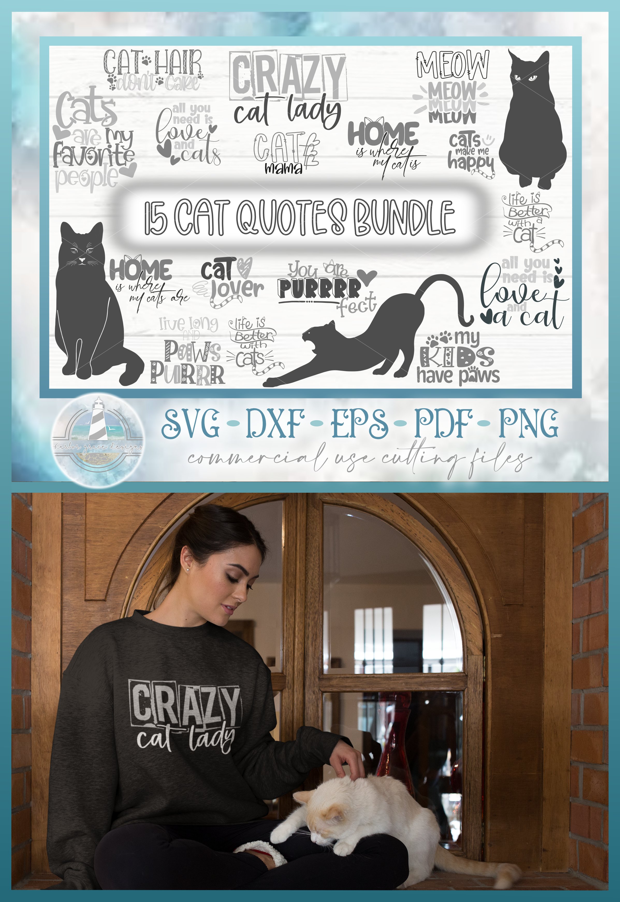 Funny Cats Quotes Bundle - Cat Lover SVG files
