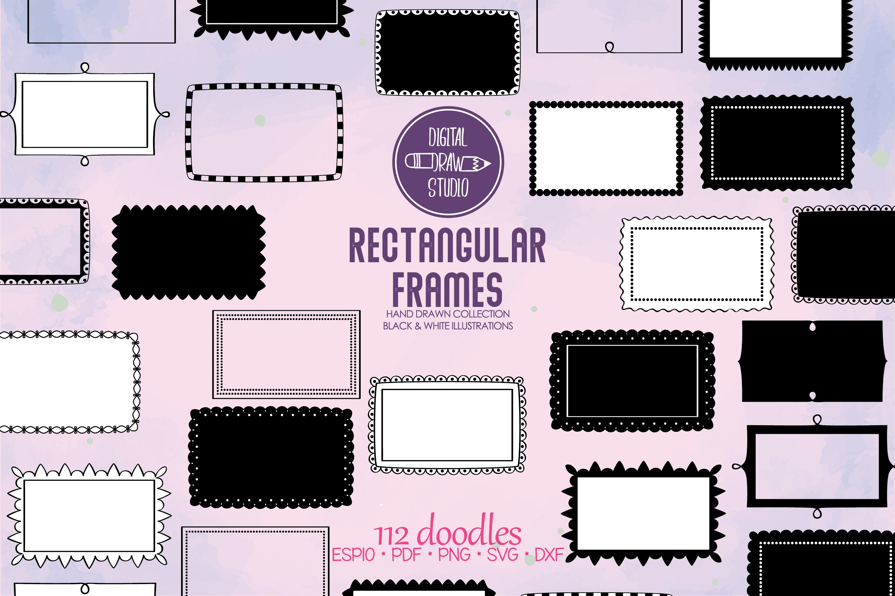Rectangular Frames | Hand Drawn Border & Decorative Label