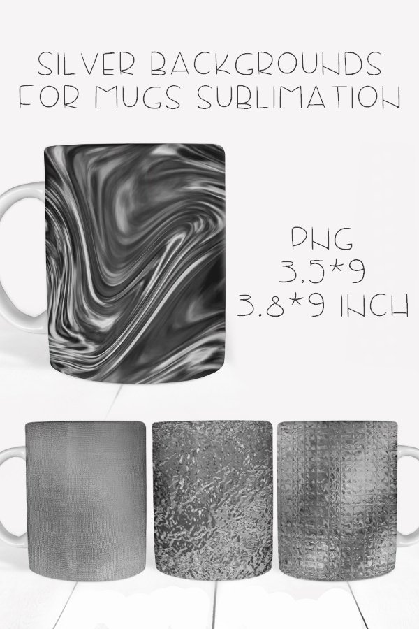 Silver backgrounds fur mugs sublimation