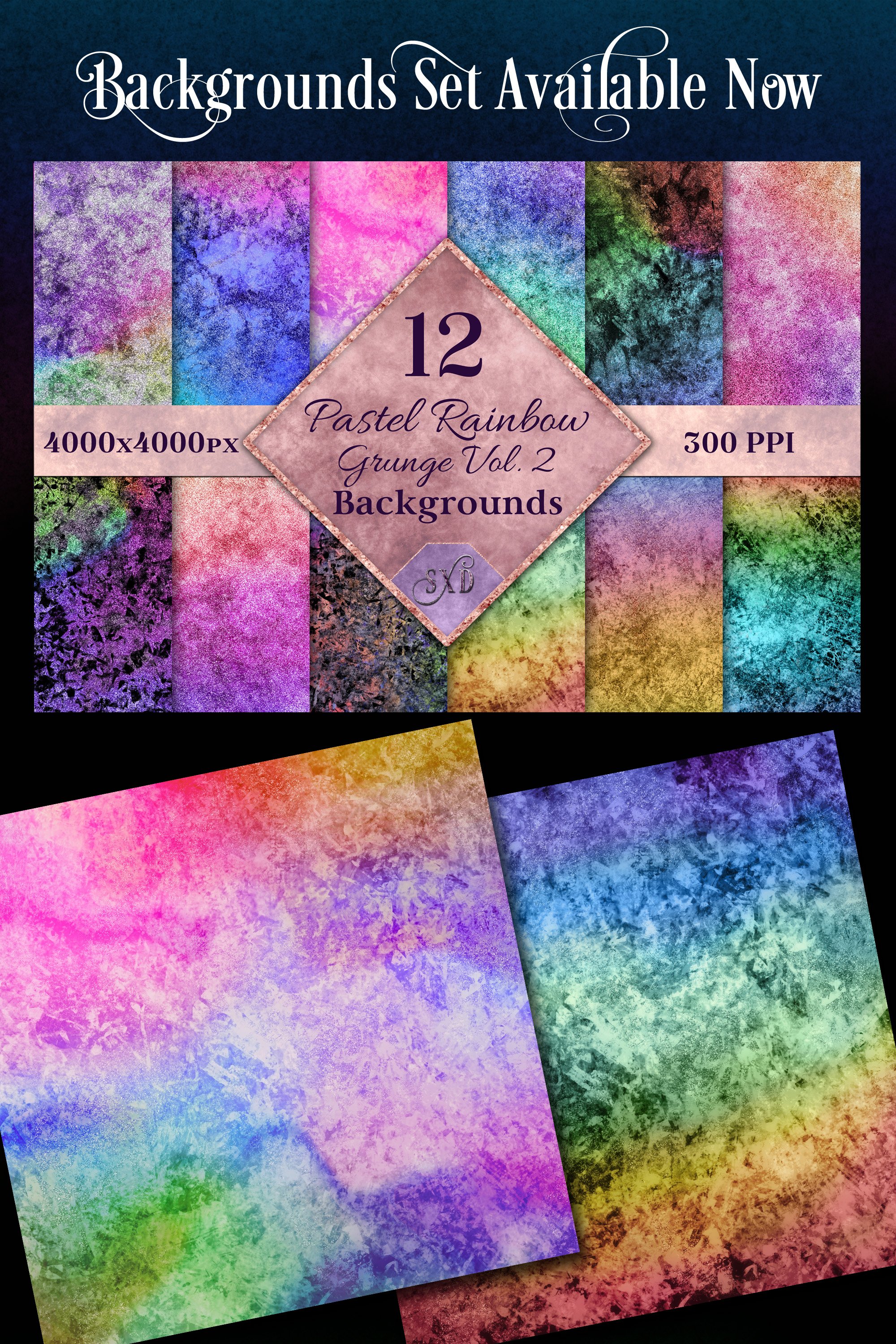 Pastel Rainbow Grunge Vol. 2 Backgrounds