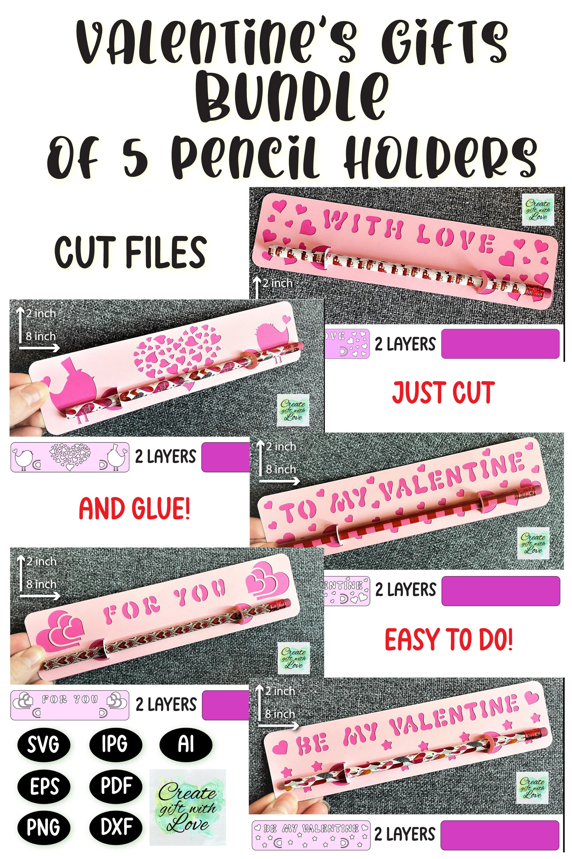 Pencil Holder | Valentine Gift | Classroom Exchange Cards