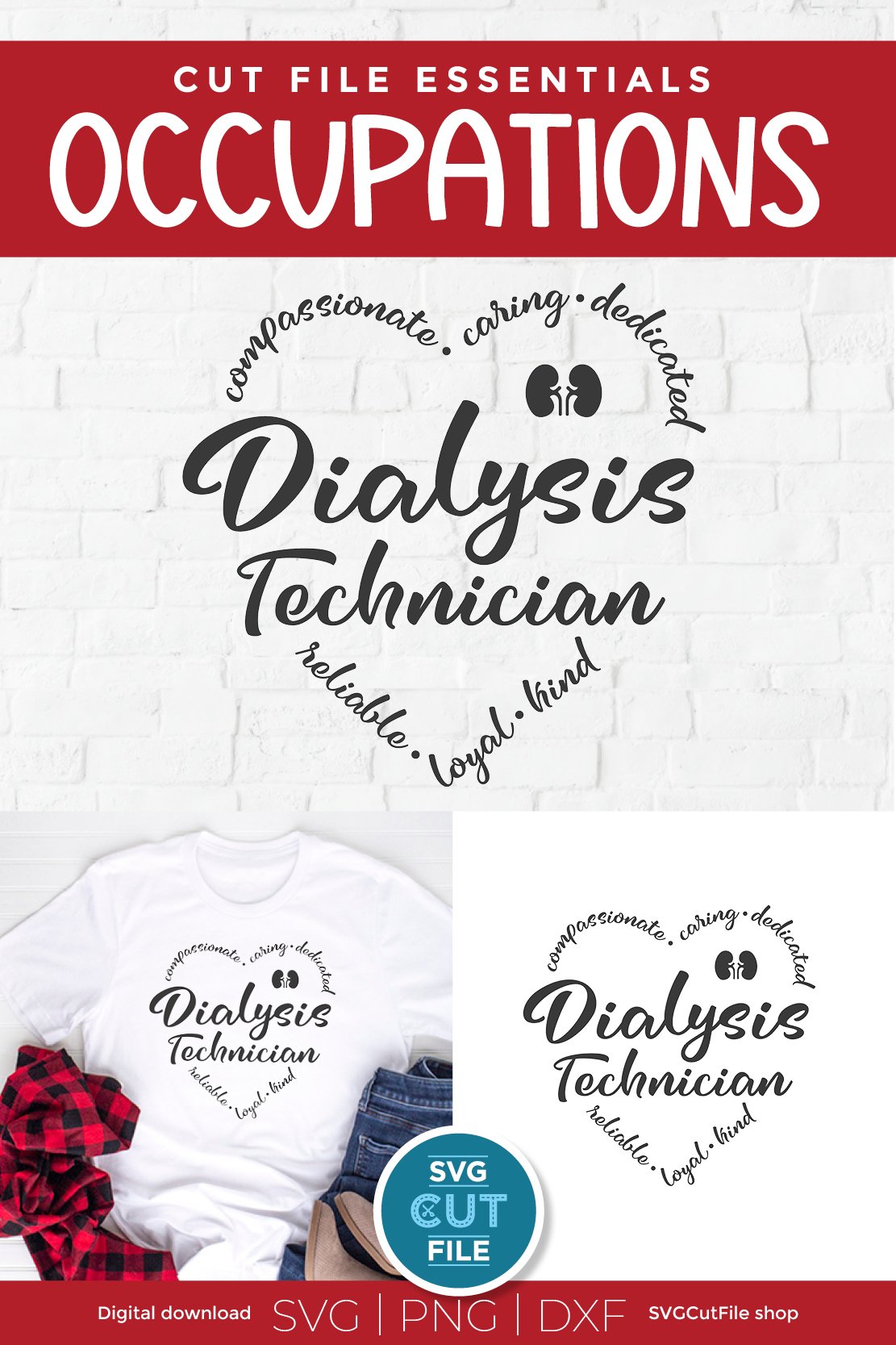 Dialysis tech heart SVG for crafters