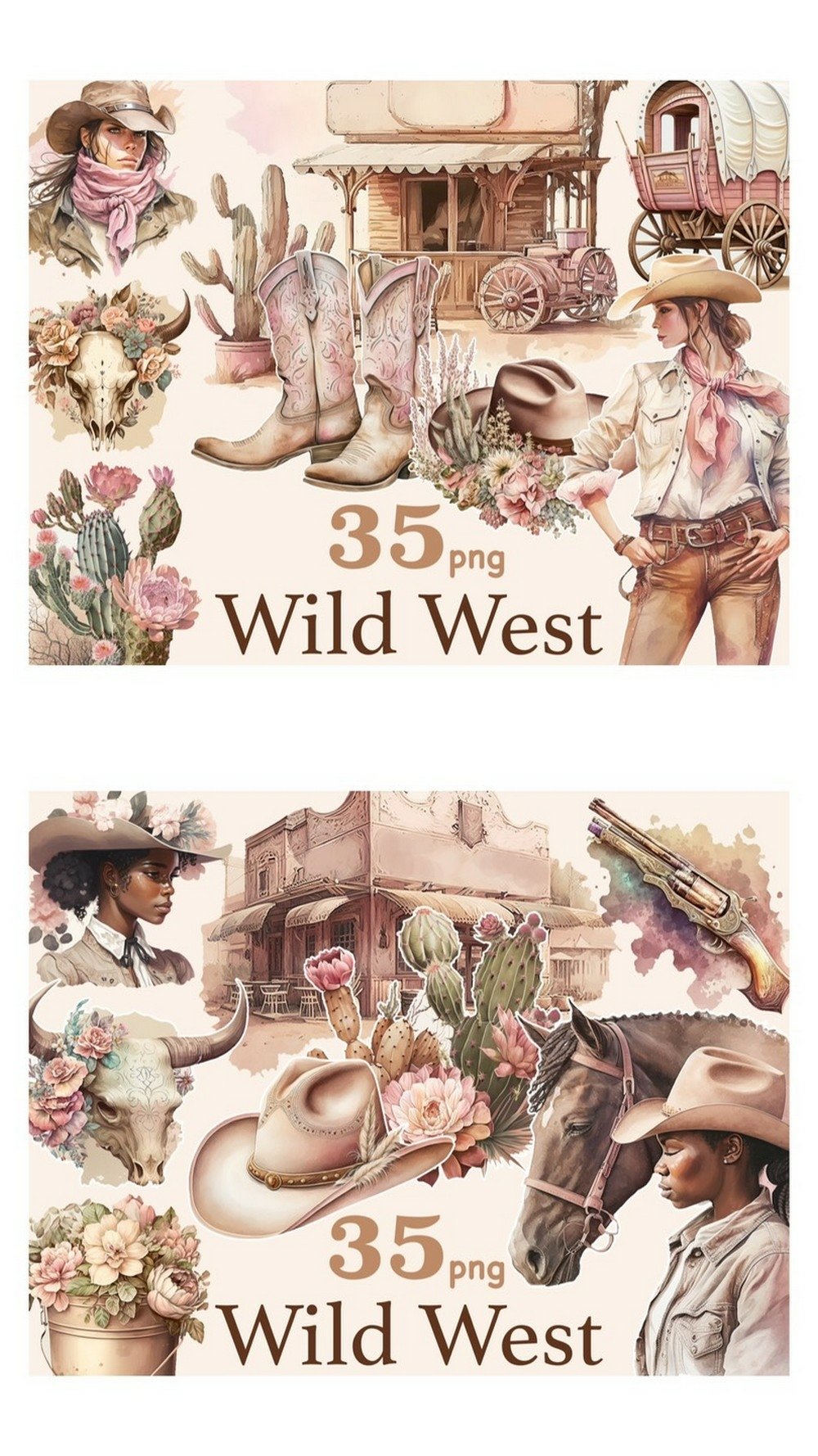Cowgirl Clipart | Western Illustration