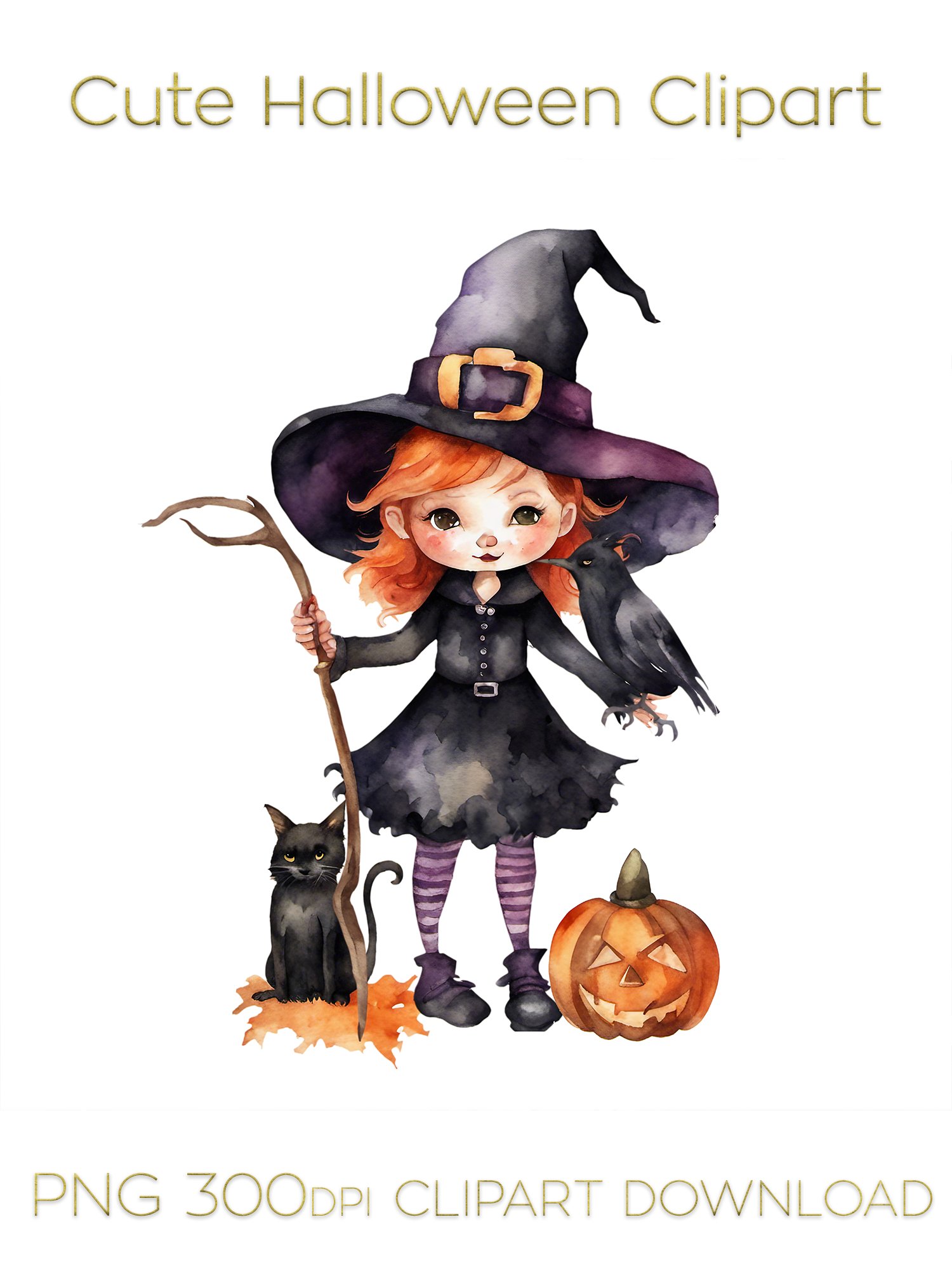Cute Halloween Witch PNG Clipart Kawaii Witche (2830111)