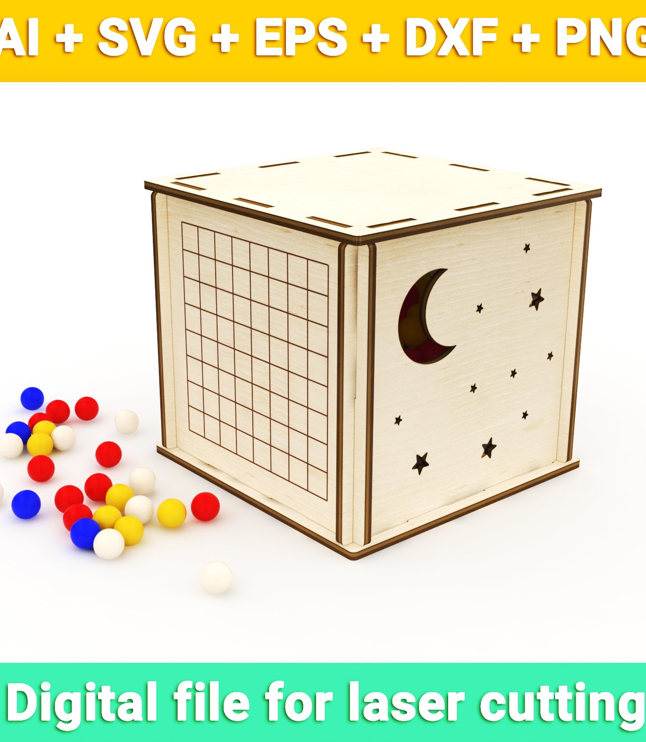 Plywood Candy box vector for CNC svg vector file