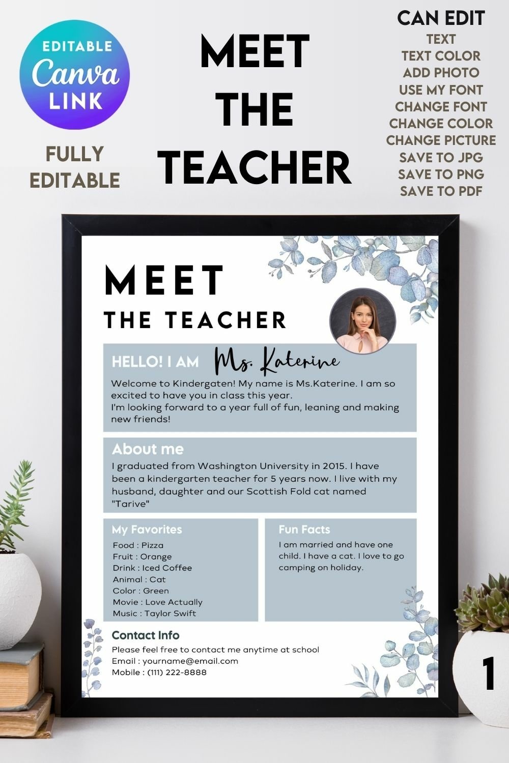Meet the Teacher#1 - Canva Template